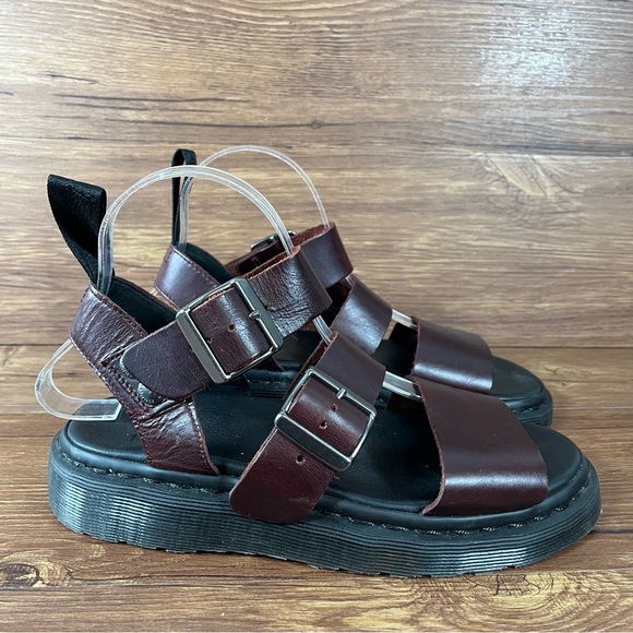 Dr. Martens | Shoes | Dr Martens Docs Red Leather Buckle Sandals Womens ...
